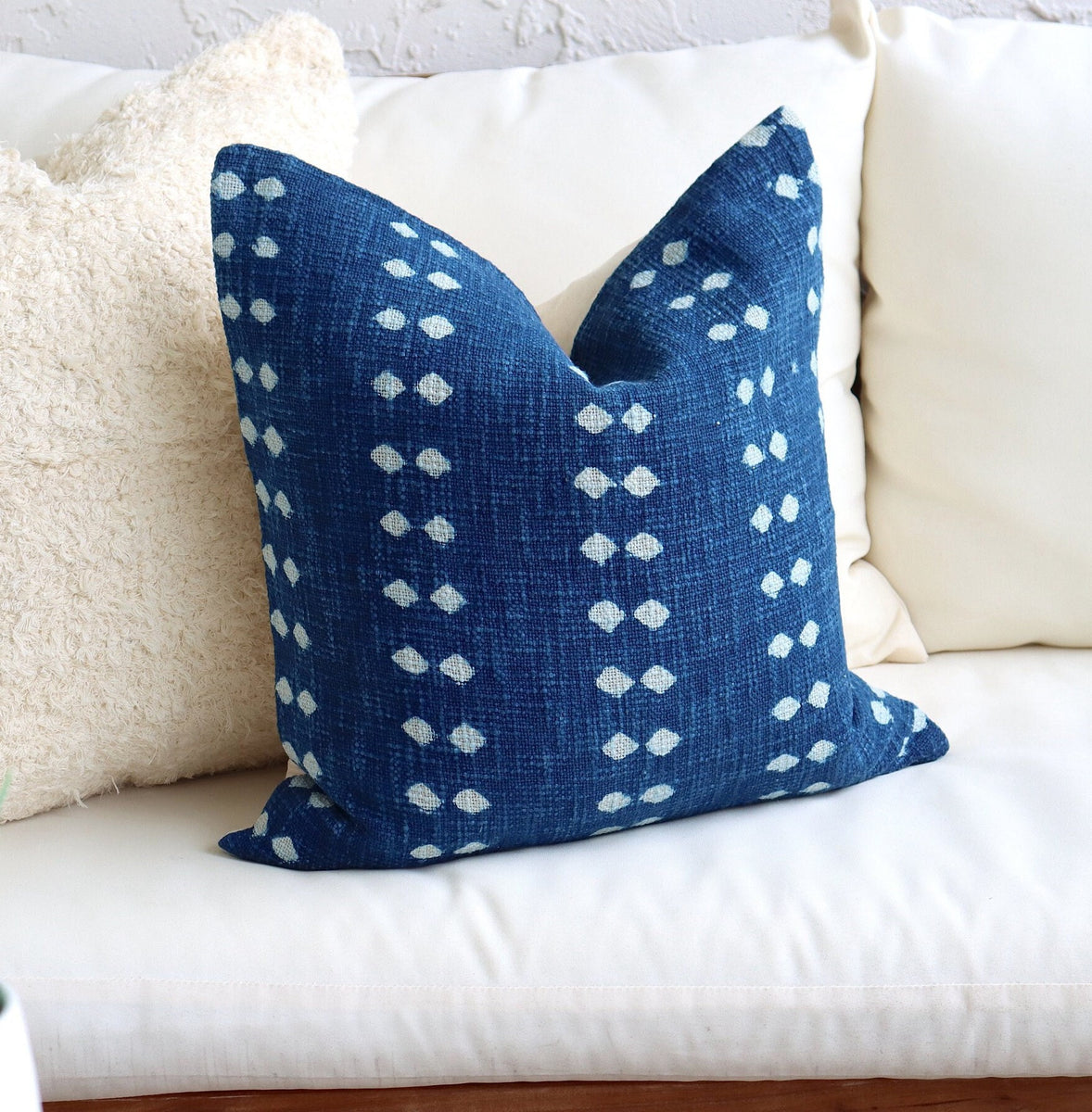 Indigo Royal Blue Throw Pillows, Decorative Pattern Pillows, Bedroom ...